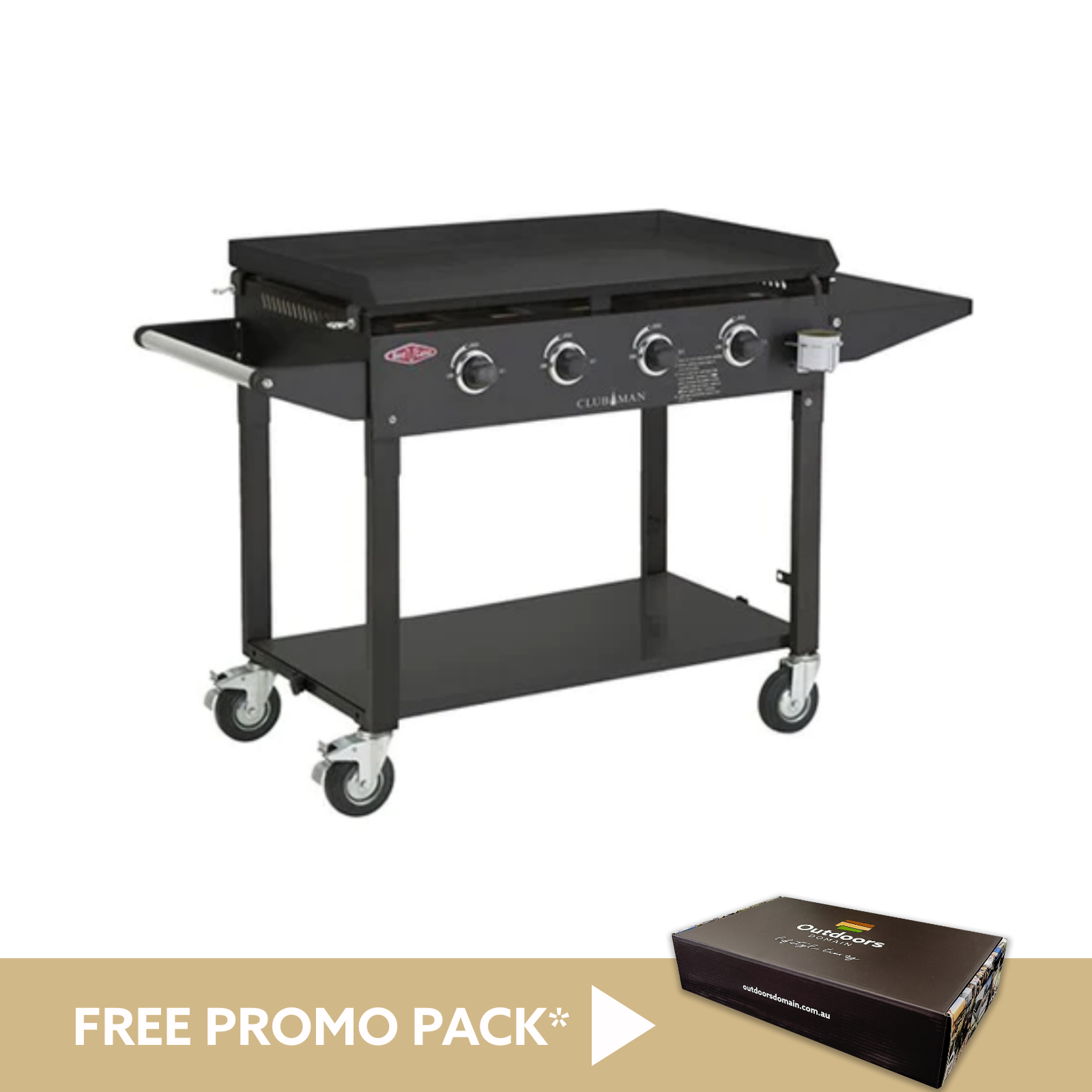 BeefEater Discovery Clubman 4 Burner Black Enamel Mobile Barbecue With ...