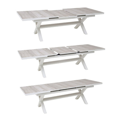 Excalibur Sultan Extension Dining Setting | SUL7WHT | Outdoors Domain