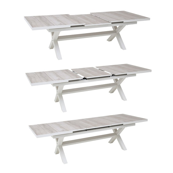 Excalibur Sultan Extension Dining Setting | SUL7WHT | Outdoors Domain