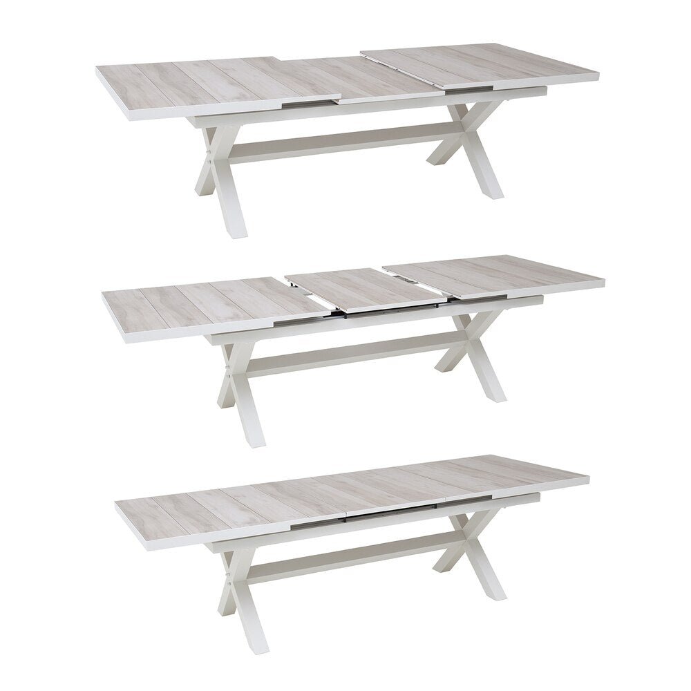 Excalibur Sultan Extension Dining Setting | SUL7WHT | Outdoors Domain