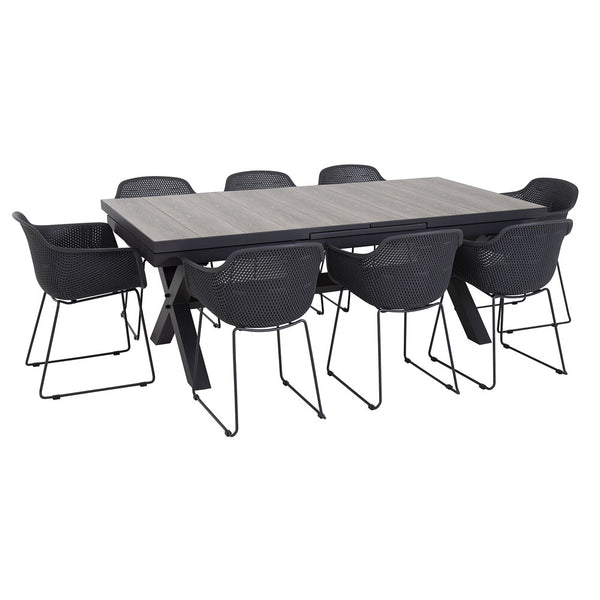 Excalibur Sultan Extension Dining Setting | SUL7WHT | Outdoors Domain