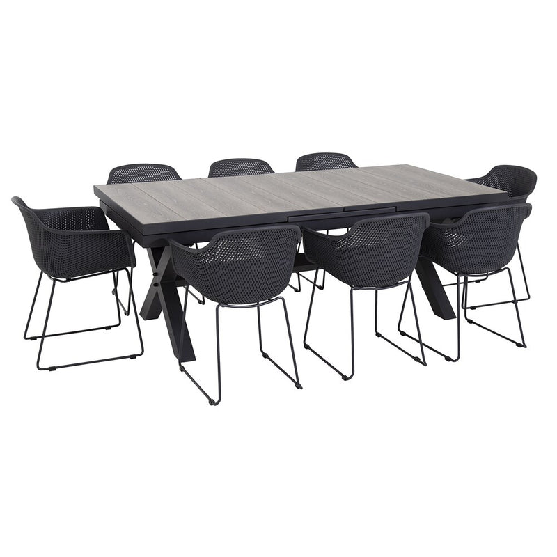 Excalibur Sultan Extension Dining Setting | SUL7WHT | Outdoors Domain