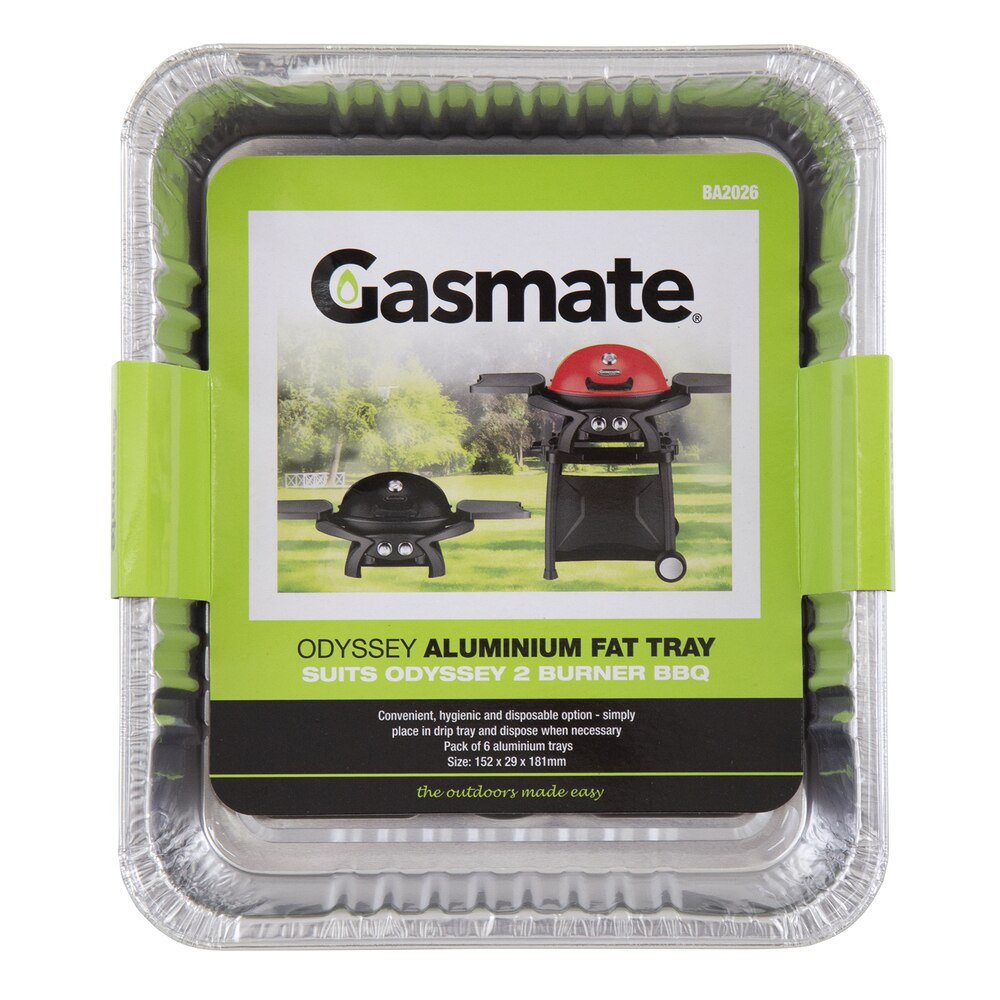 Gasmate Odyssey Aluminum Fat Tray (6-Pack) | BA2025 | Outdoors Domain